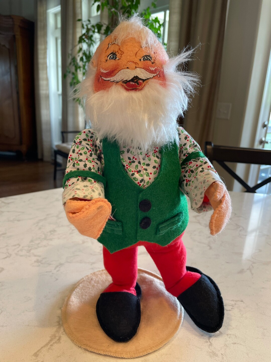 Vintage Annalee Christmas Santa Claus in Slippers and Vest 1990 Annalee ...