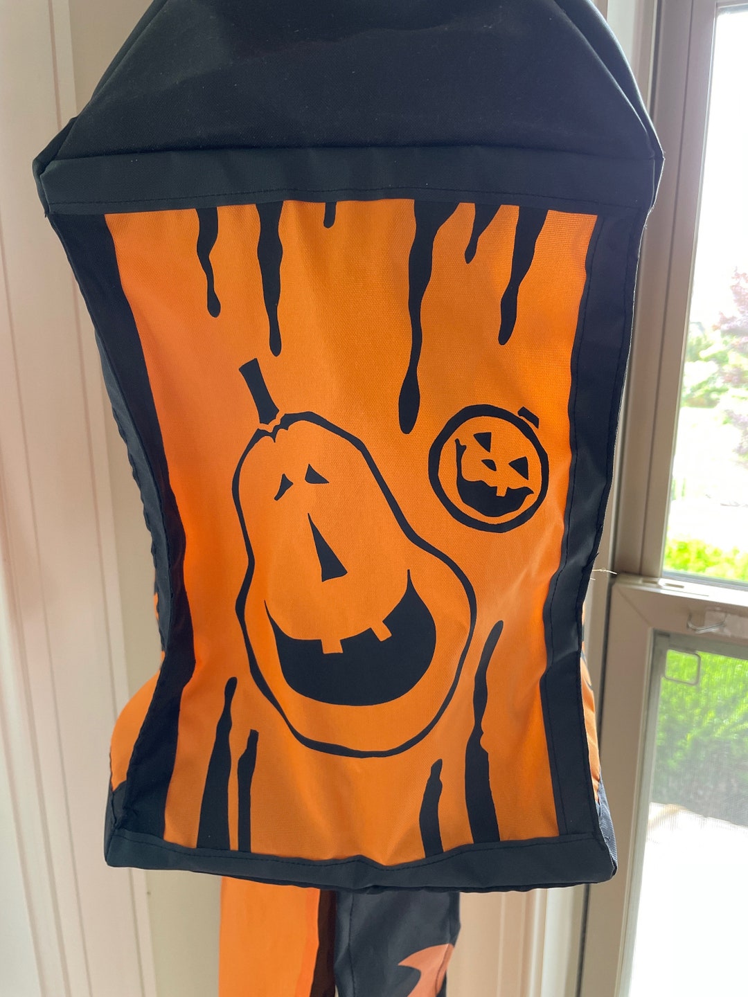 Halloween Pumpkin Jack O Lantern Square Windsock W/ Battery Operated ...