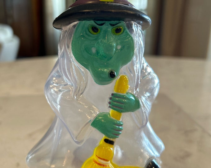 Vintage Halloween Witch Molded Plastic Coin Bank, Halloween Decoration ...