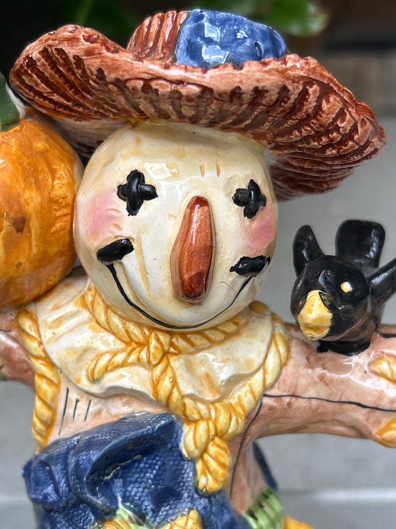 Vintage Ceramic Scarecrow Fall Harvest Autumn Decoration, Cute ...