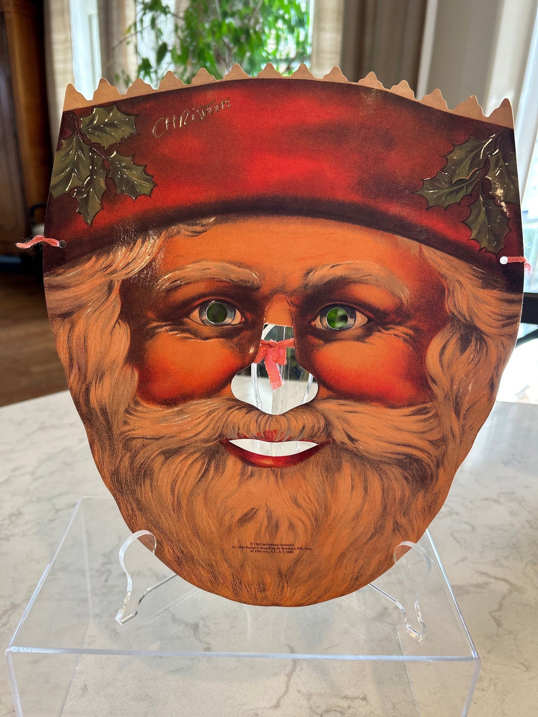 Vintage Christmas Old World Santa Embossed Paper Mask 1988 Smithsonian ...