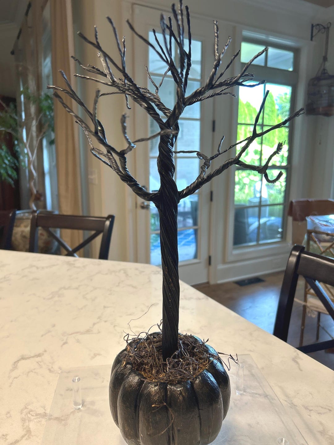 Spooky Halloween Gnarly Twisted Wire Tabletop Ornament Tree With ...