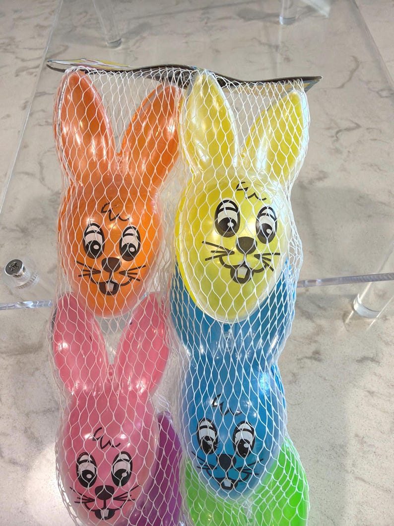 Vintage Fillable Plastic Bunny Rabbit Heads, Easter Egg Set of 6, NIB ...
