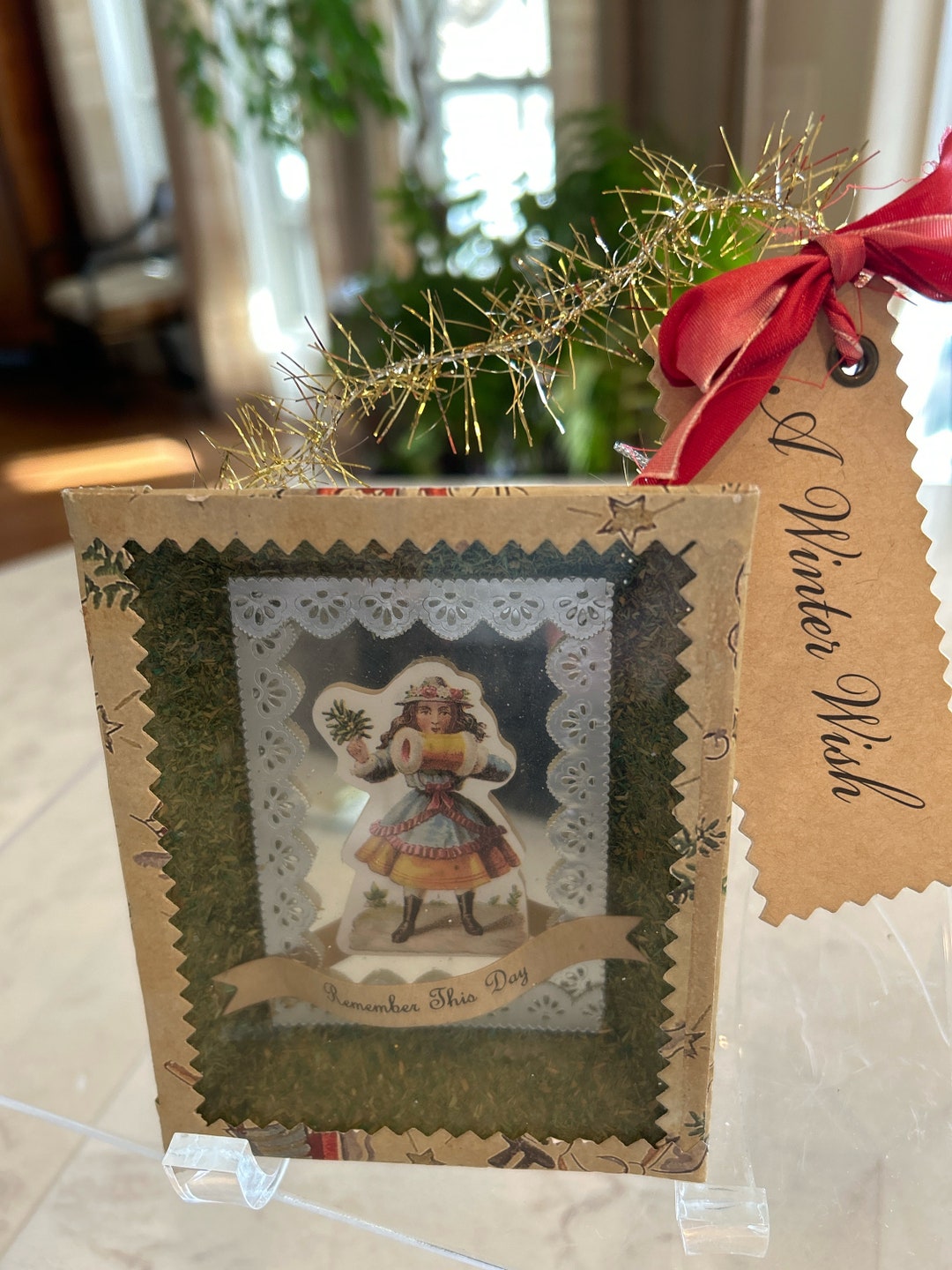 Vintage Wendy Addison "a Winter Wish" Shadow Box Glass Christmas ...