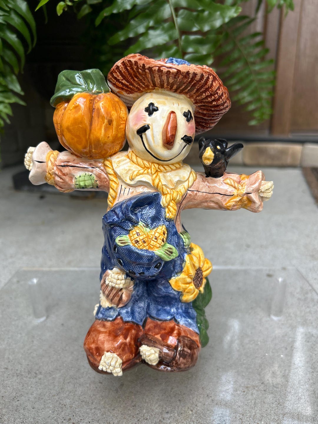Vintage Ceramic Scarecrow Fall Harvest Autumn Decoration, Cute ...
