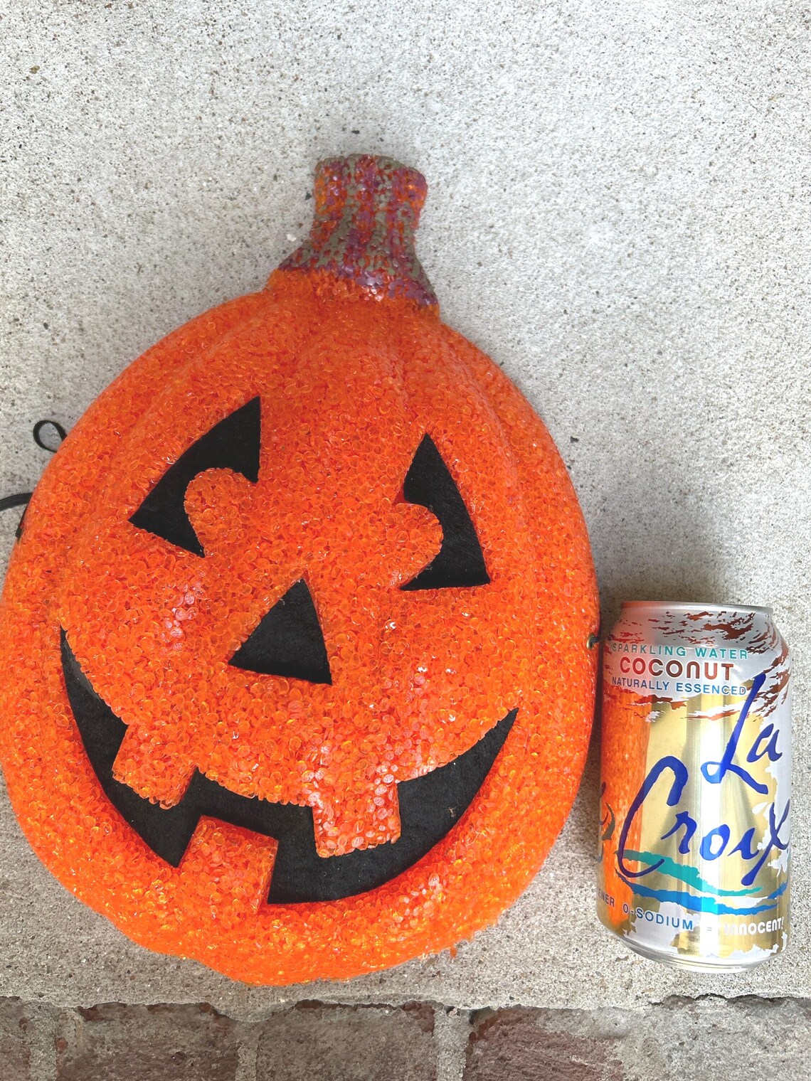 Vintage Halloween Jack-o-lantern Pumpkin Popcorn Mask, Melted Plastic ...