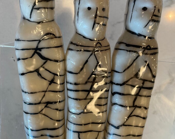 Cute Halloween Mummy Taper Candles, Set of 3 / 10.5" X 1.5" , Whimsical ...
