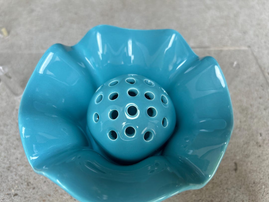 Vintage Fitz and Floyd Candle Potpourri Holder Total Color Spectrum in Aqua, 1980's Fitz & Floyd ...