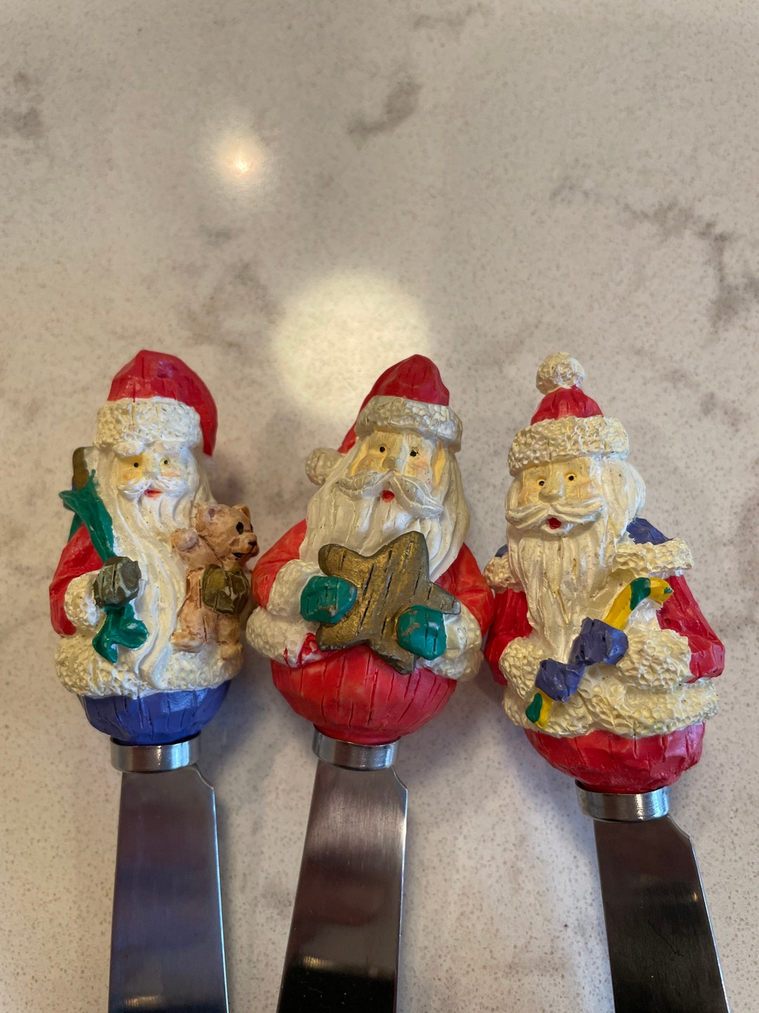 Trio of Boston Warehouse Christmas Santa Claus Spreaders. Early 2000s ...