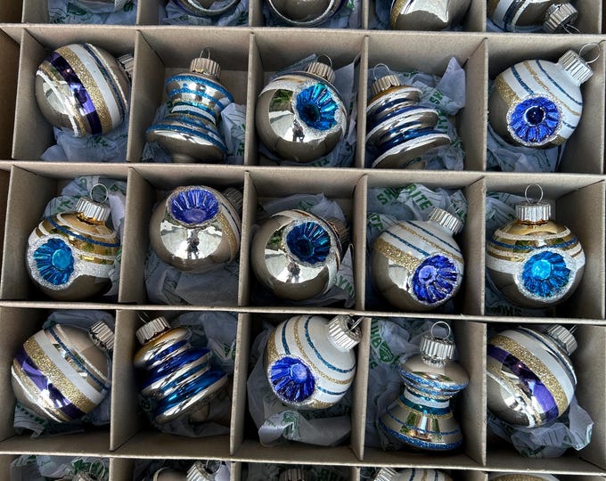 Christopher Radko Christmas Retro Atomic Blue, Purple, Silver, Gold ...