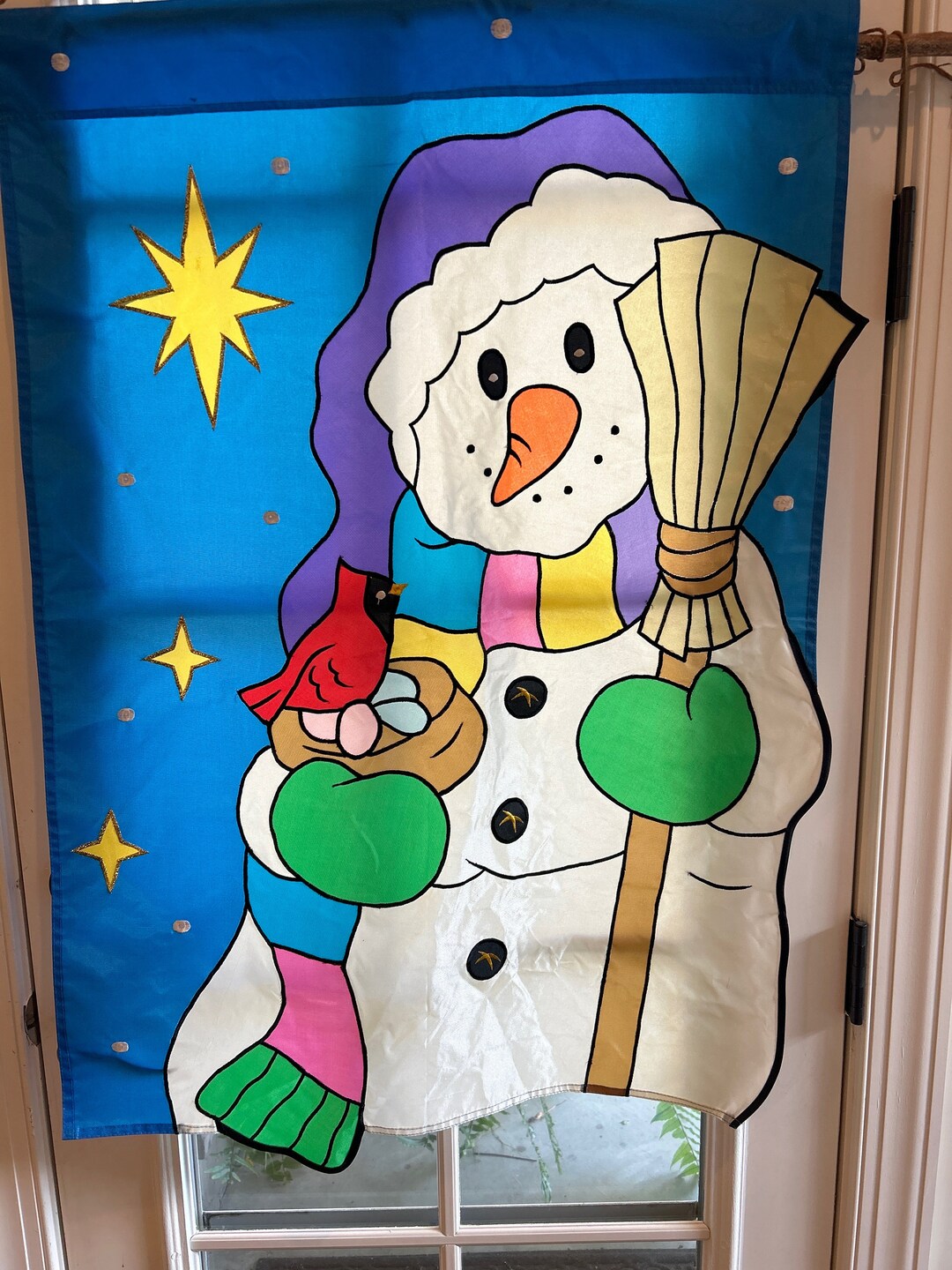 Winter Christmas Snowman Nylon House Flag Porch Garden Flag Snowman W ...