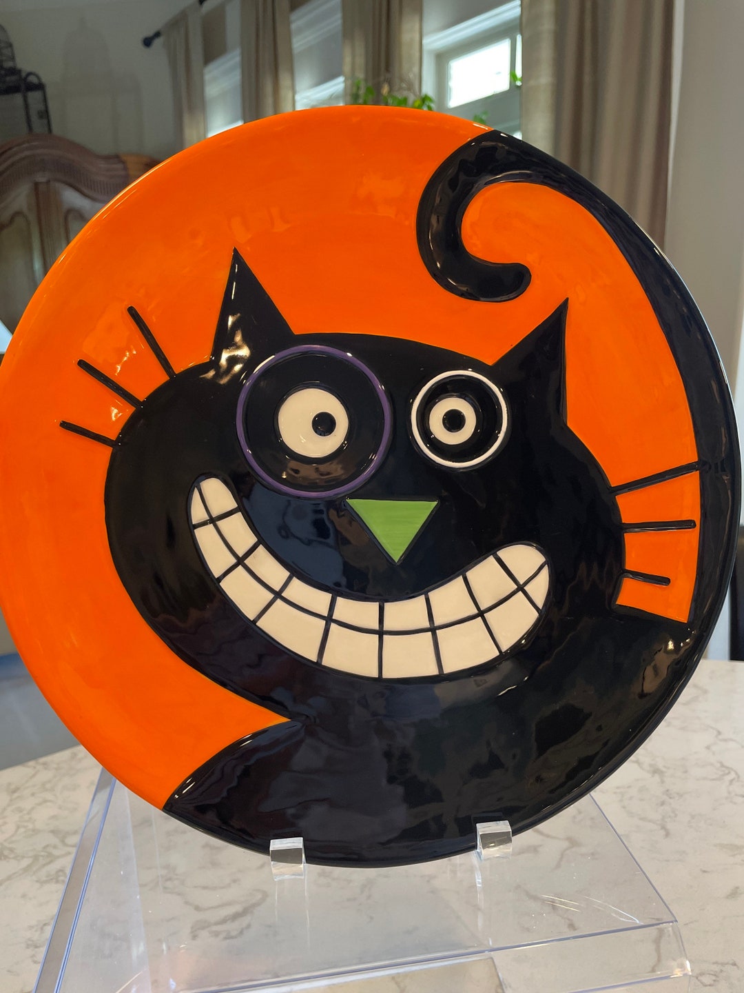 Cute Halloween Rob Blackard Cat Plate/ Platter for Design Design 13 ...