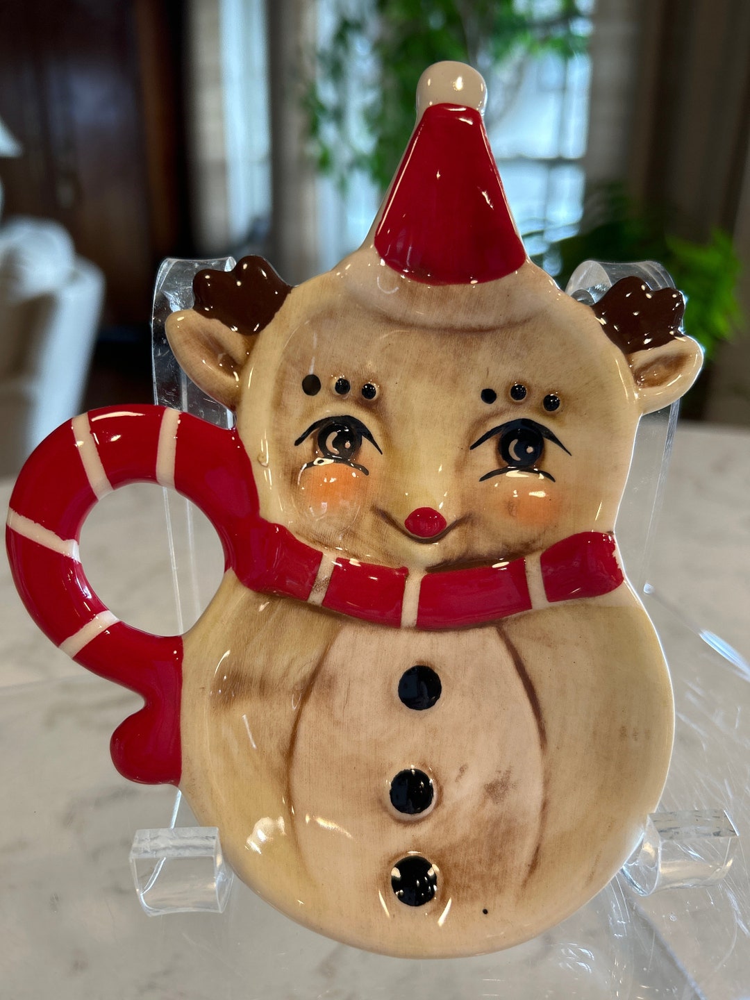 Johanna Parker Christmas Reindeer Spoon Rest, Decoration Folk Art ...