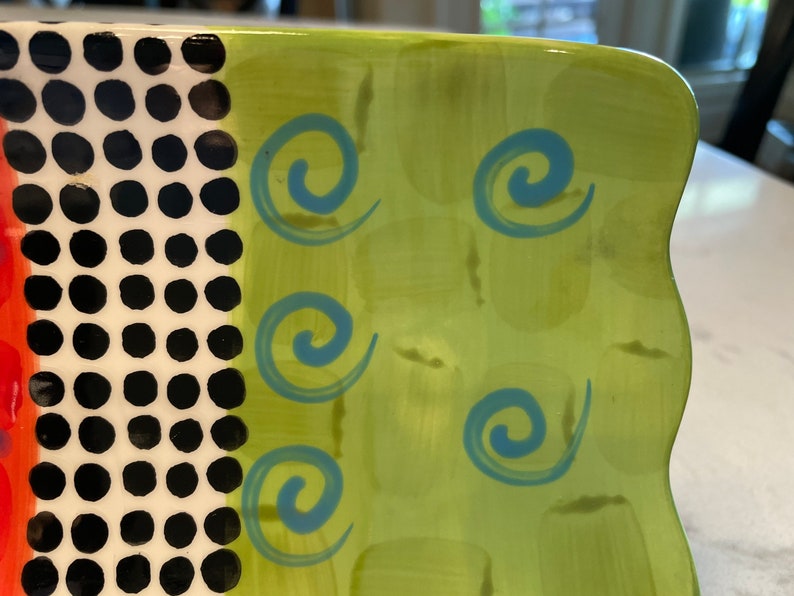 Alexis Ink Pottery Whimsical Wavy Slender Ceramic Tray - Etsy
