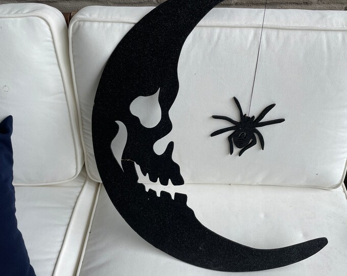 Pottery Barn Kids Halloween Spooky Moon and Spider Hanging Wall Decor ...