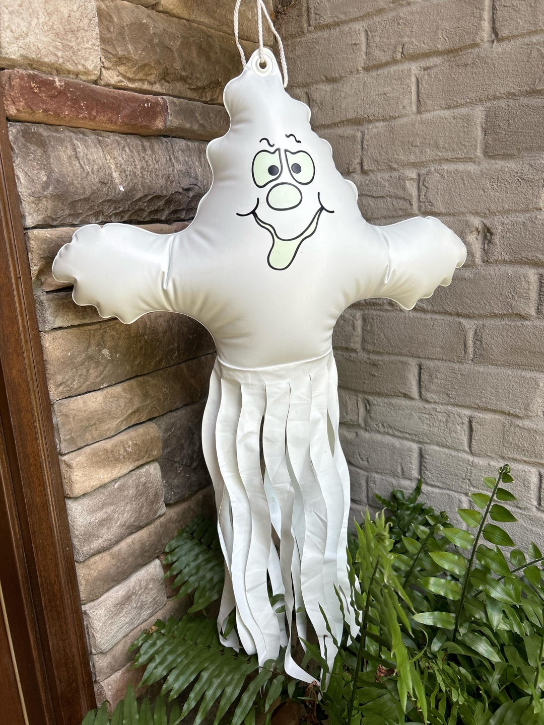 Vintage Halloween Inflatable Ghost PVC Vinyl Hanging Wind Sock 30 ...