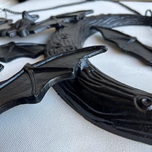 Halloween Crescent Moon Bats Cast Aluminum Wall Hanging , Halloween ...