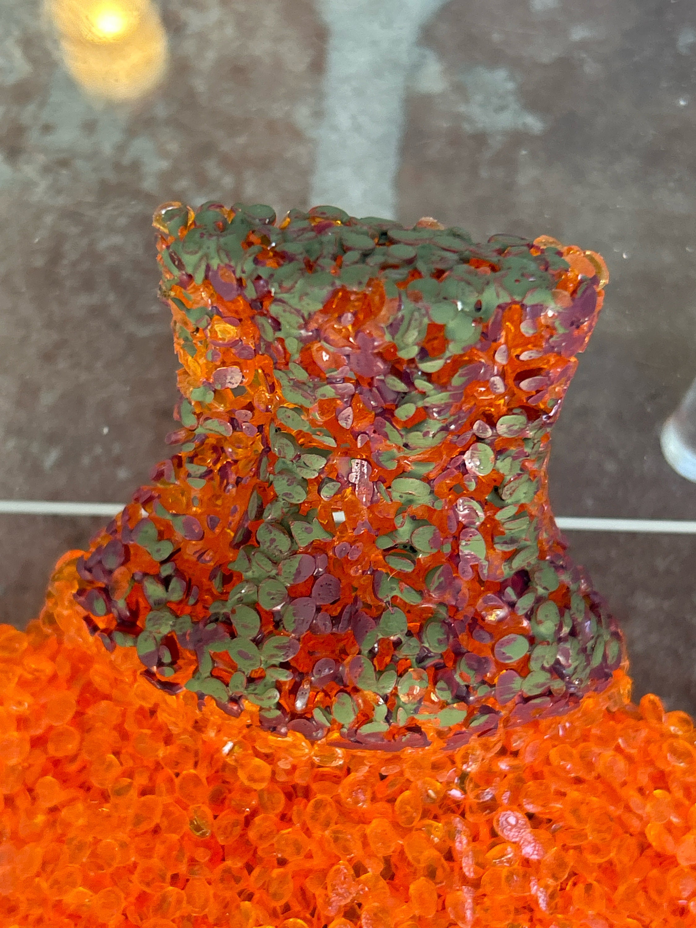 Vintage Halloween Jack-o-lantern Pumpkin Popcorn Mask, Melted Plastic ...