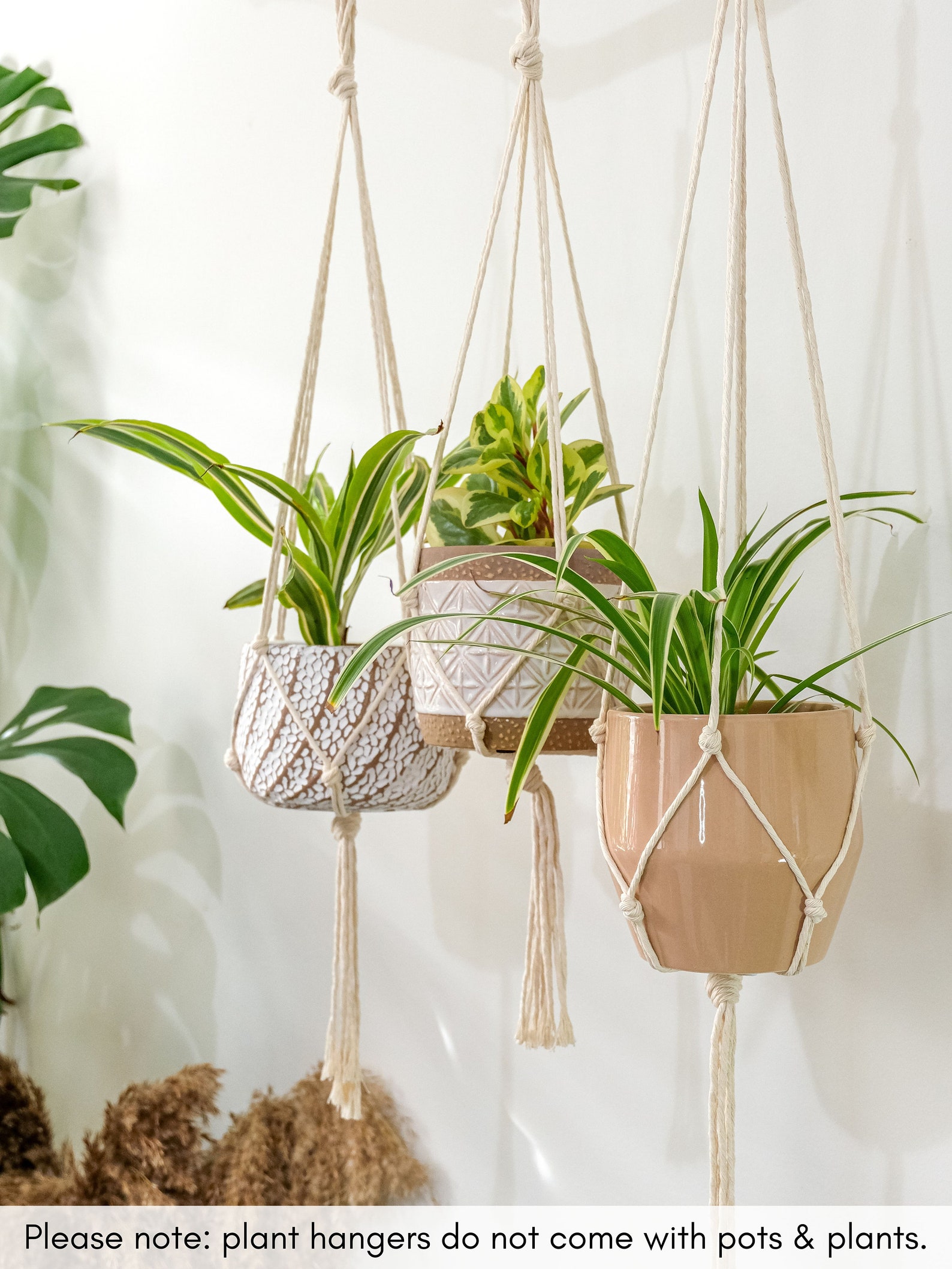 Macrame Minimal Plant Hanger, Minimalistic Plant Hanger, Plant Related ...