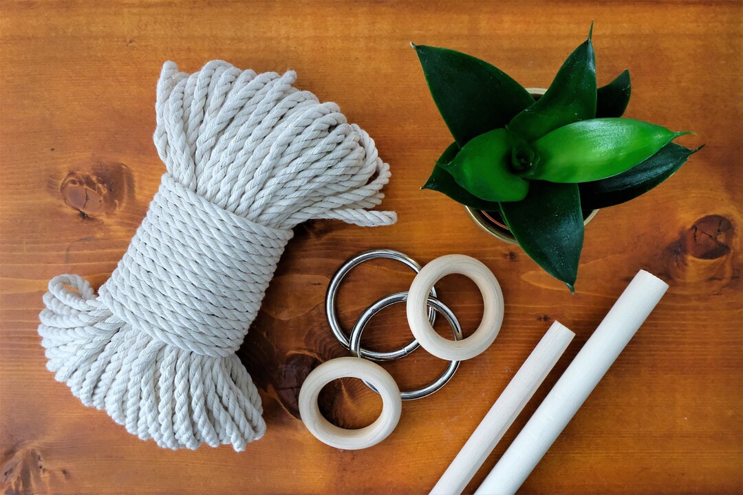 MACRAME COTTON ROPE, 3mm Macrame Cord, Diy Macrame Kit, Natural Cotton ...