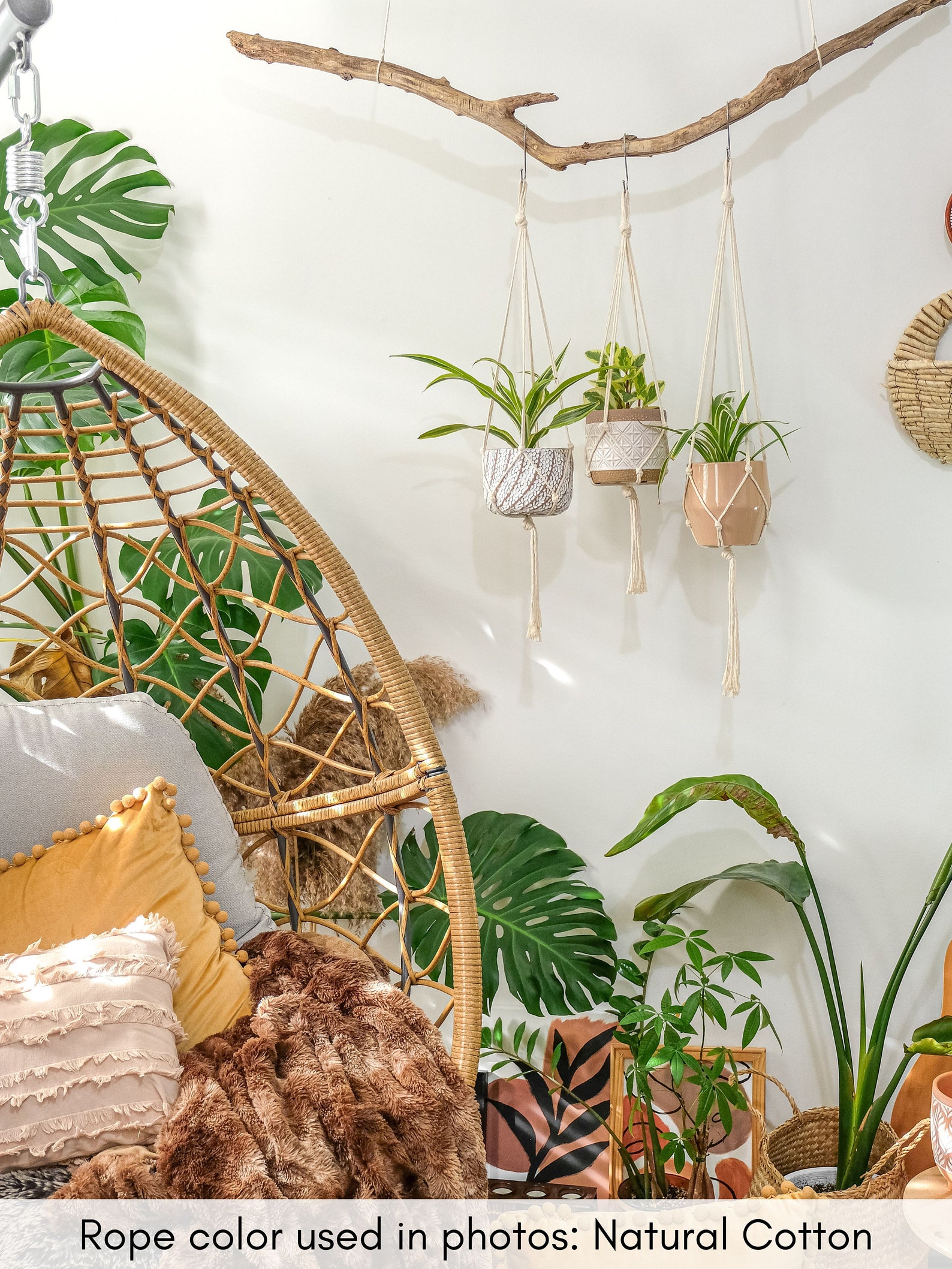 Macrame Minimal Plant Hanger, Minimalistic Plant Hanger, Plant Related ...