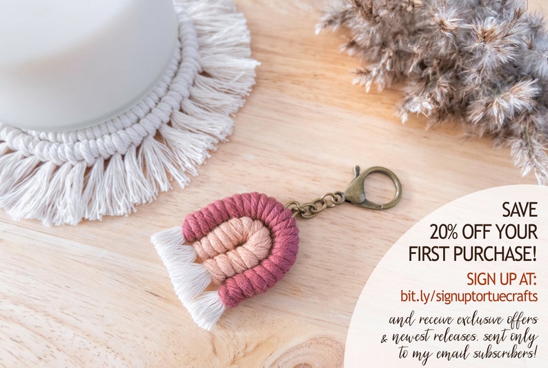 Boho Rainbow Keychain Charms Mini Macrame Rainbow Key Chain | Etsy