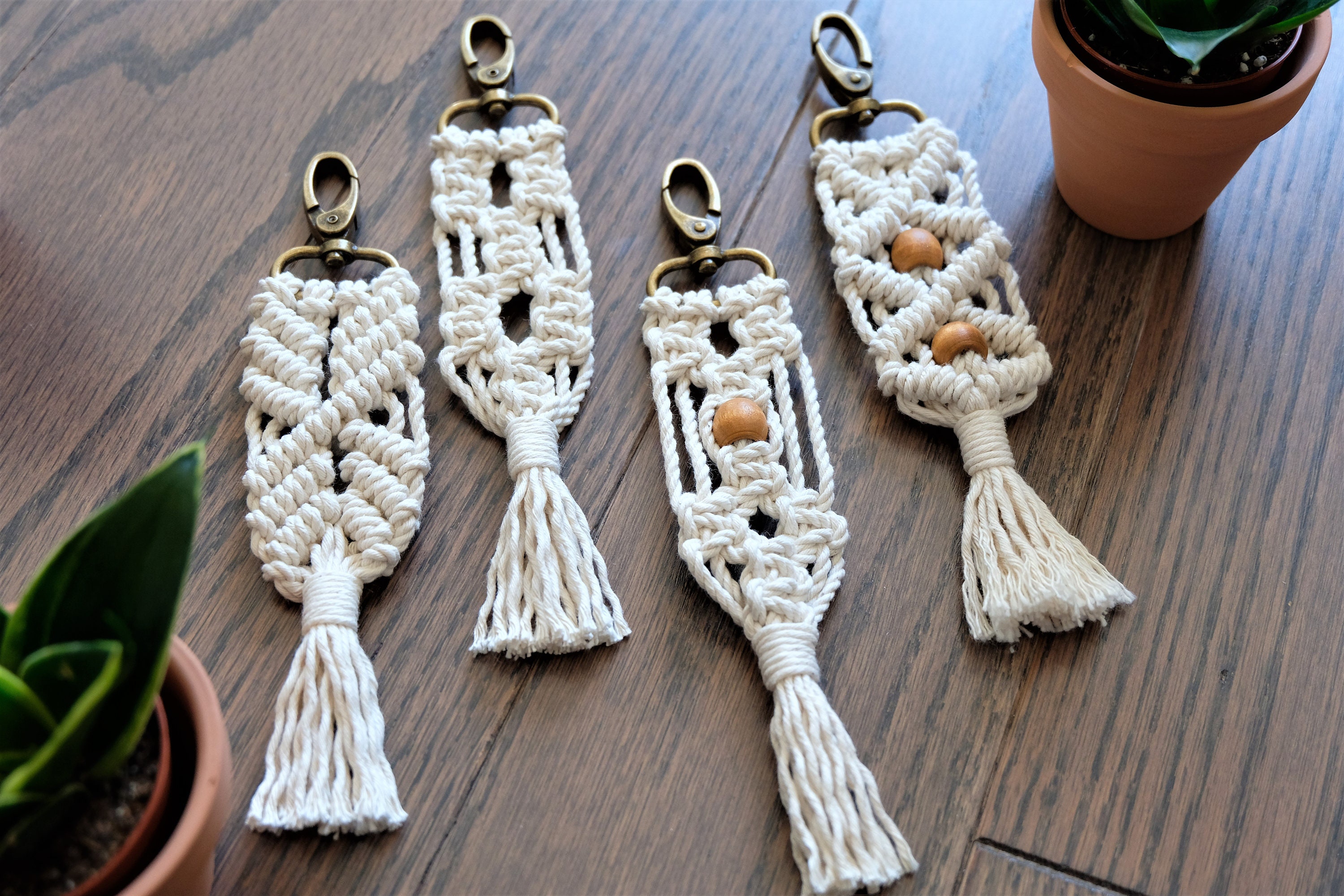 MACRAME KEYCHAIN cute keychain small macrame keychain rope | Etsy