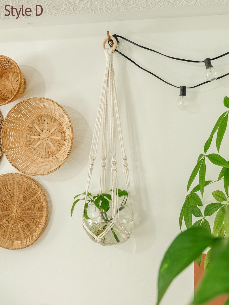 Macrame Hanging Planter, Macrame Plant Hanger Indoor Plants, No Tassel ...