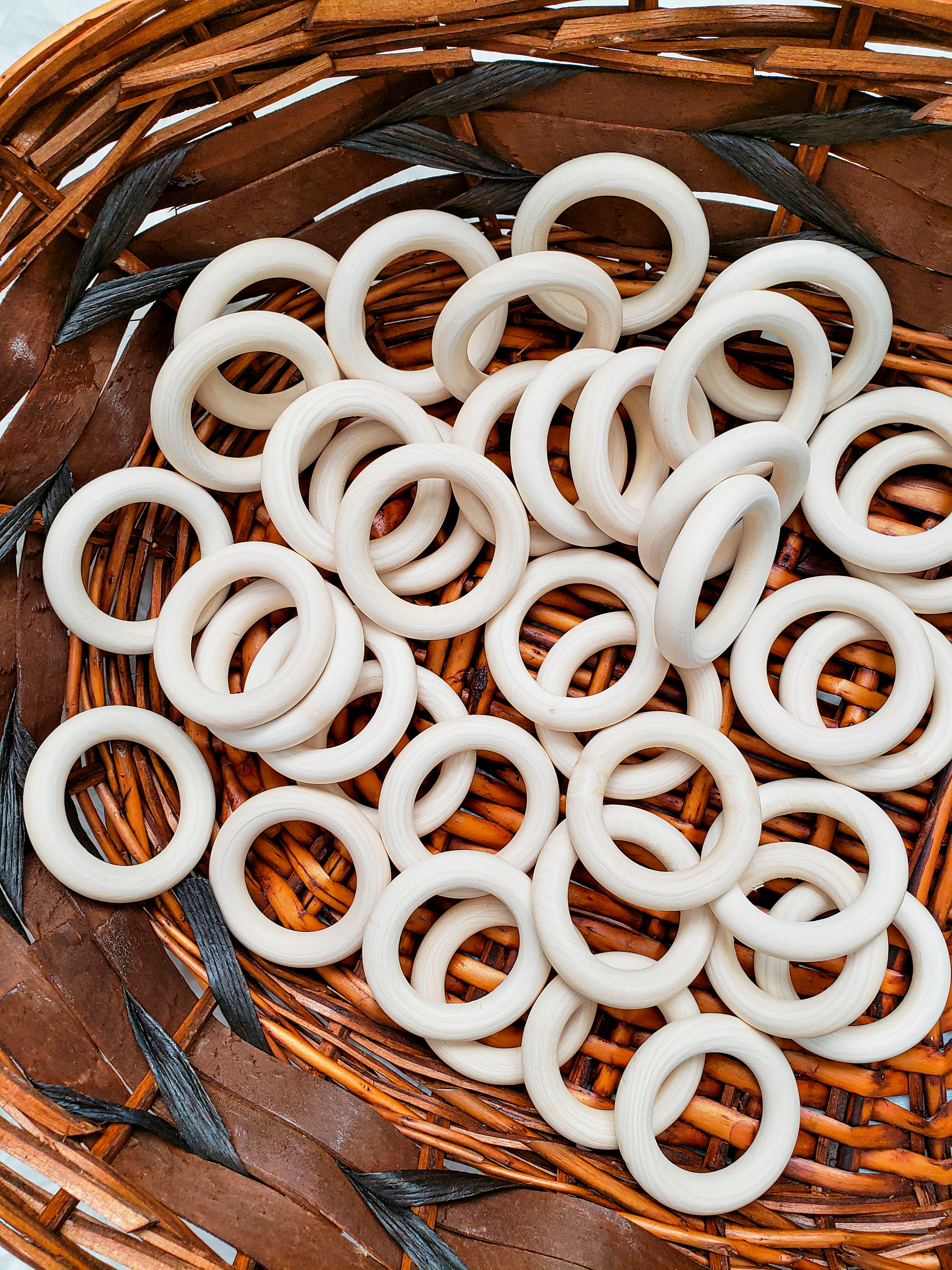 55mm Wooden Ring 2.2 inch Macrame Ring Natural Wood Macrame | Etsy