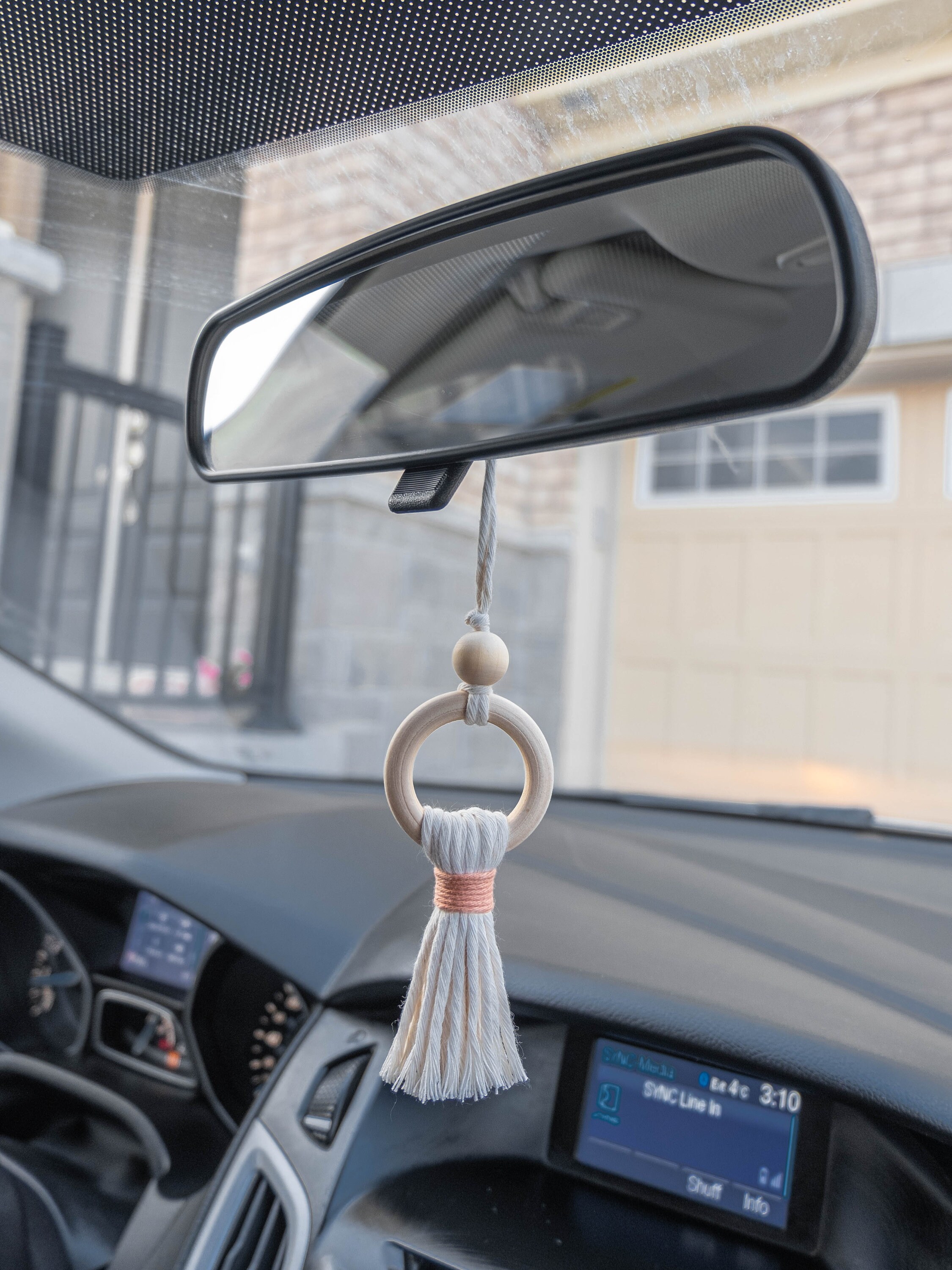 Macrame Tassel Car Essential Oil Diffuser Boho Car Charm Wood | Etsy