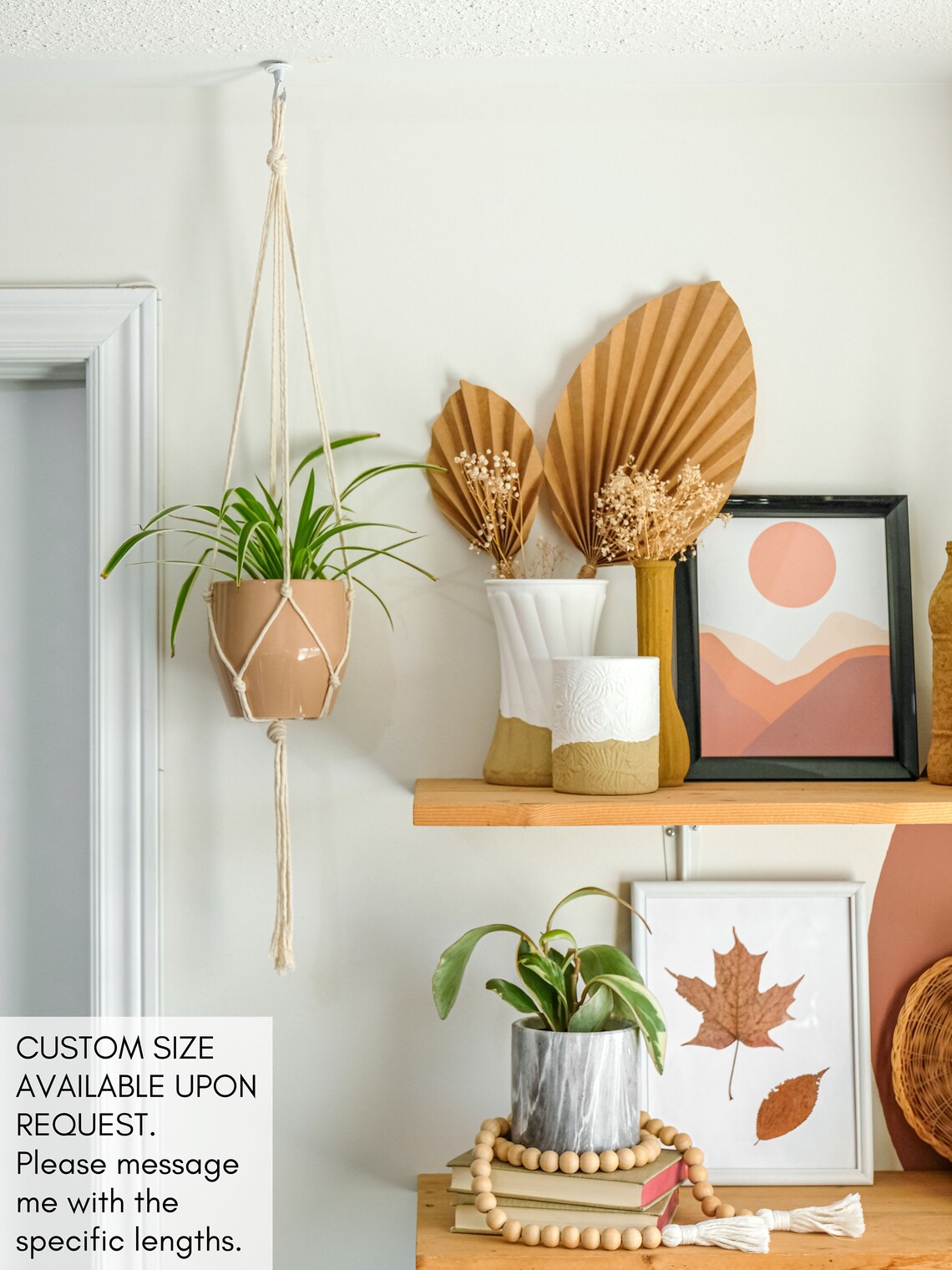 Macrame Minimal Plant Hanger, Minimalistic Plant Hanger, Plant Related ...