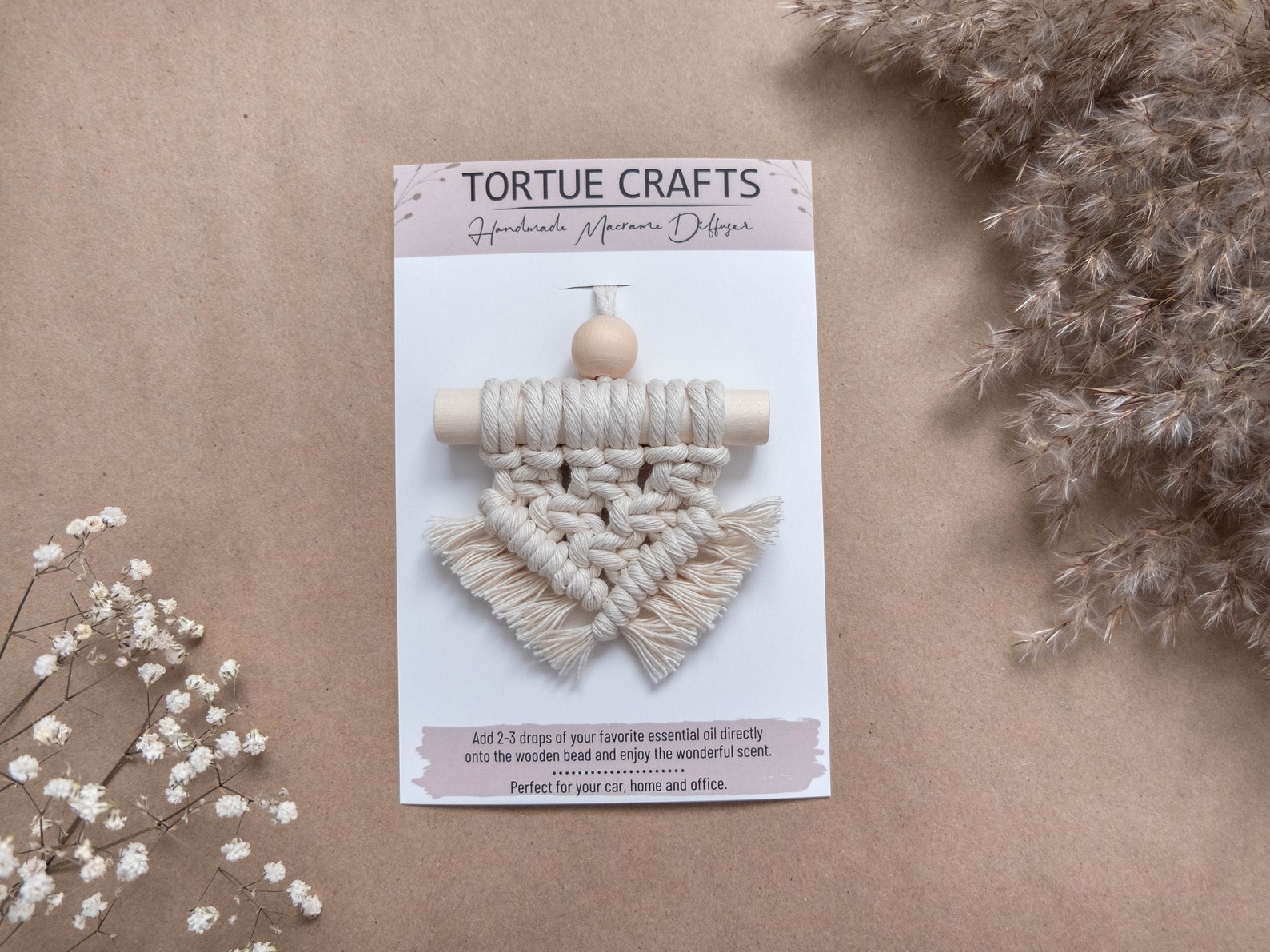 Macrame Car Diffuser, Essential Oil Macrame Car Hanging Accessories ...