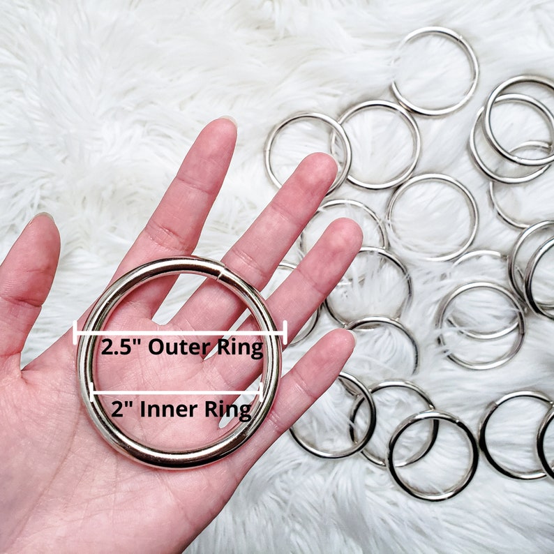 2.5 Inch Heavy Duty Metal Ring, Nickel-plated Harness Ring, Macrame ...