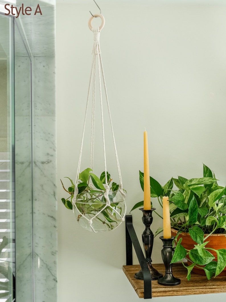 Macrame Hanging Planter, Macrame Plant Hanger Indoor Plants, No Tassel ...