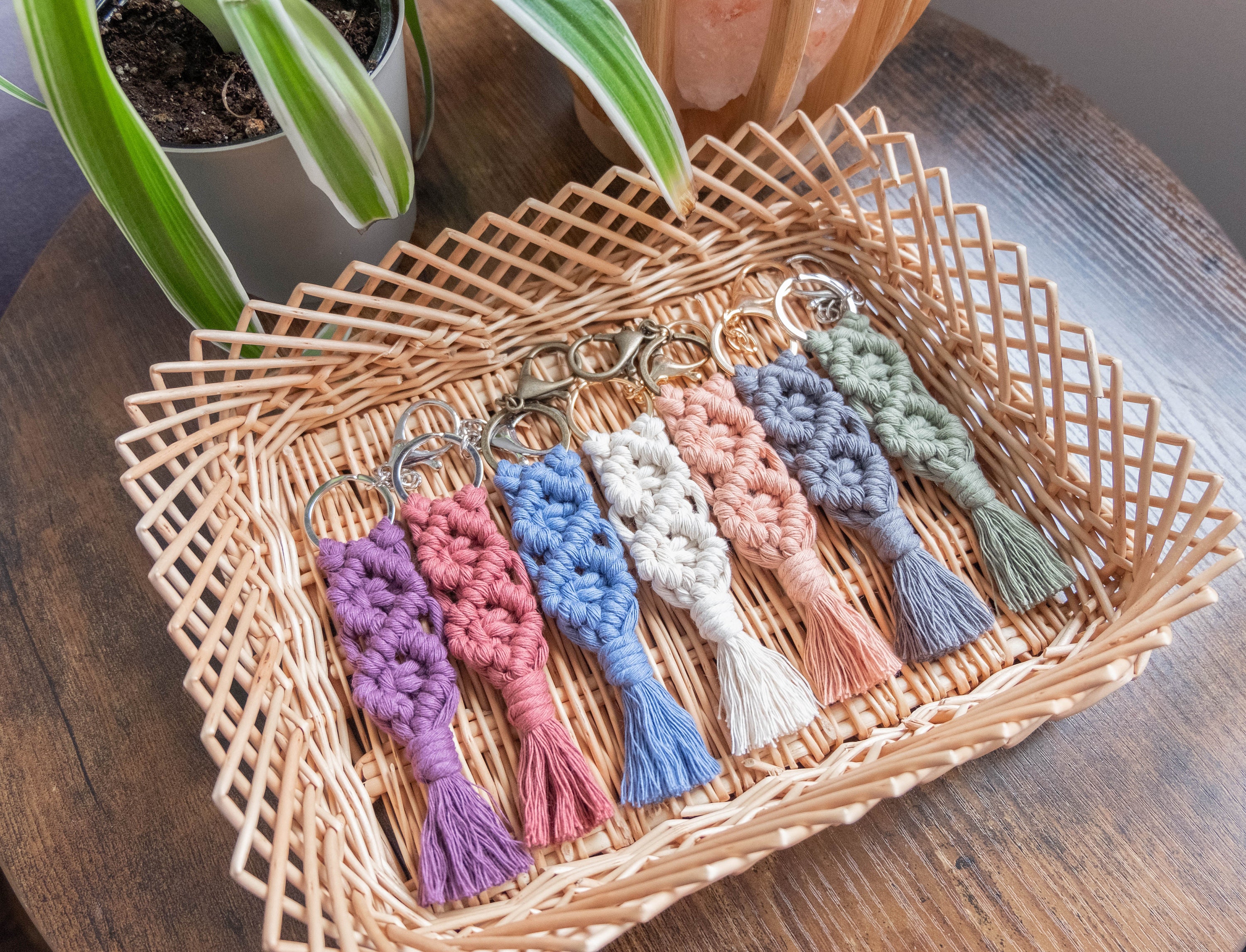 Macrame Keychain, Rope Boho Key Chain, Macramé Accessories, Tassel ...