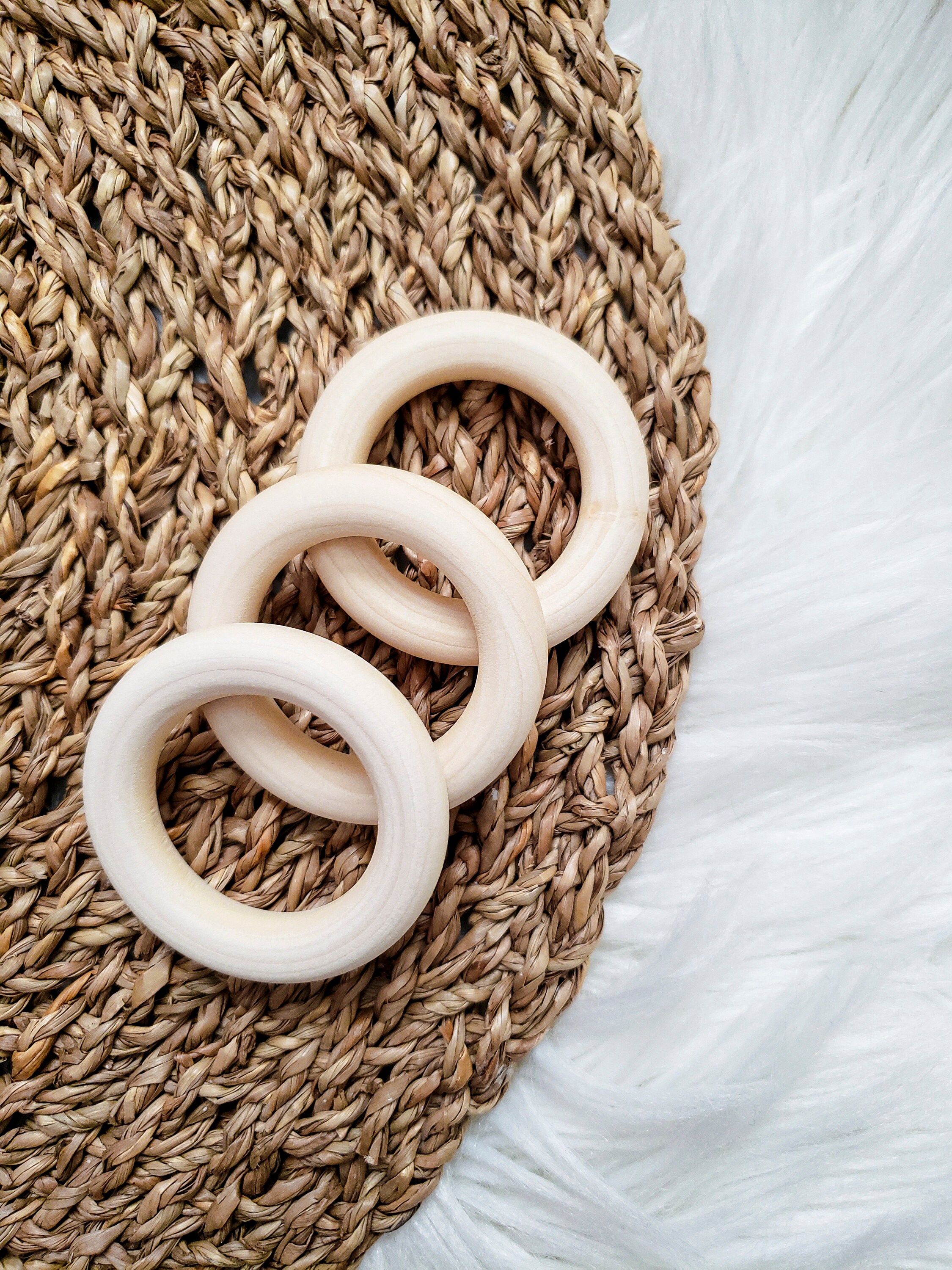 55mm Wooden Ring 2.2 inch Macrame Ring Natural Wood Macrame | Etsy