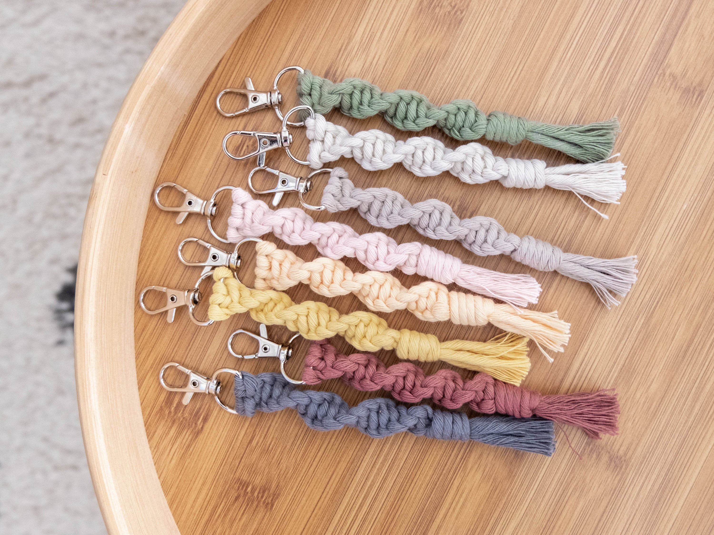 Macrame Keychain, Cute Rope Key Chain Tassel Fringe, Short Small Keys ...