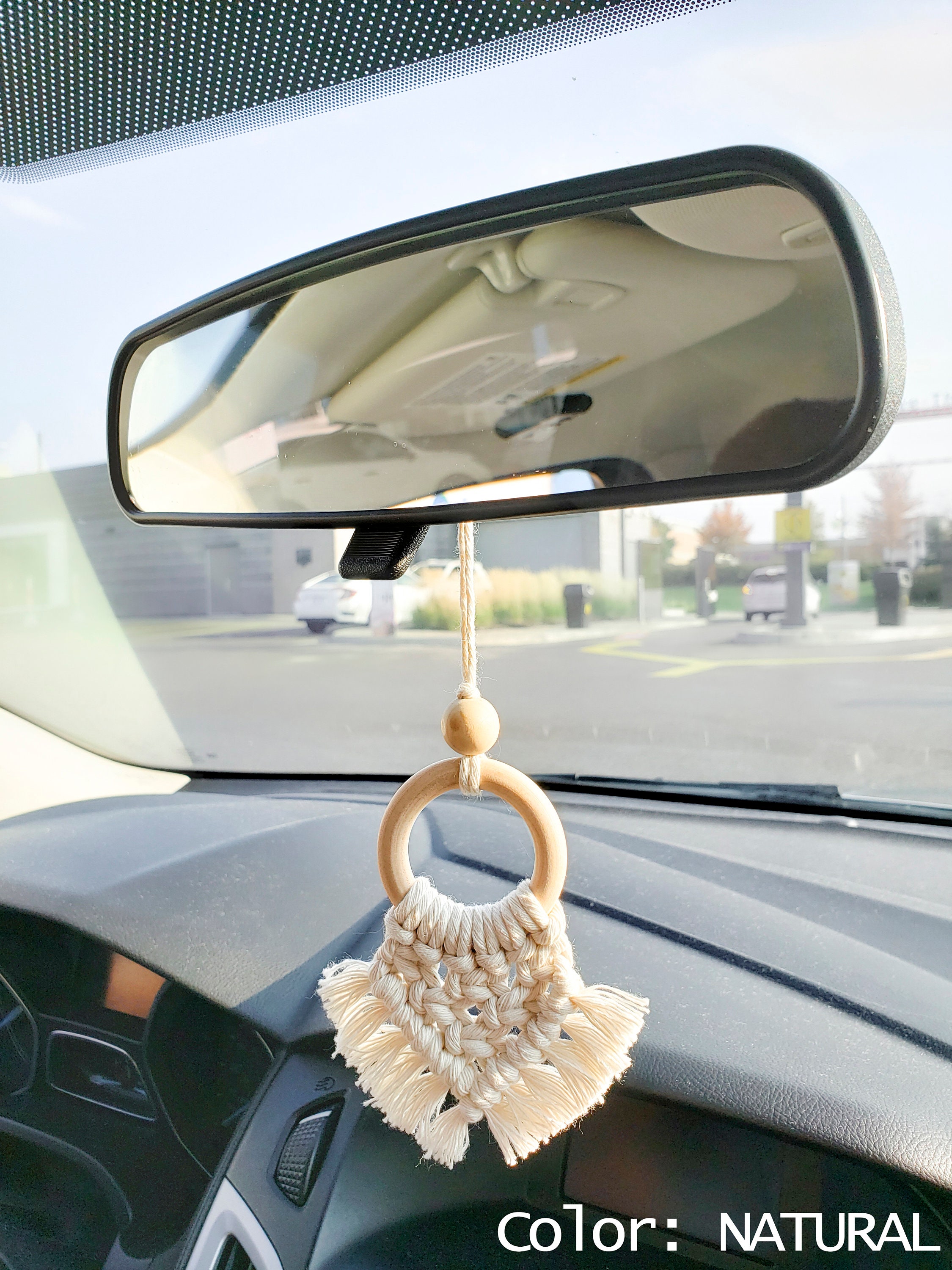 Boho Macrame Car Diffuser Essential Oil Diffuser Rear View - Etsy