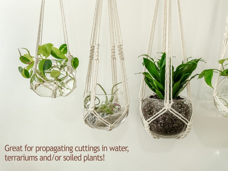 Macrame Hanging Planter, Macrame Plant Hanger Indoor Plants, No Tassel ...