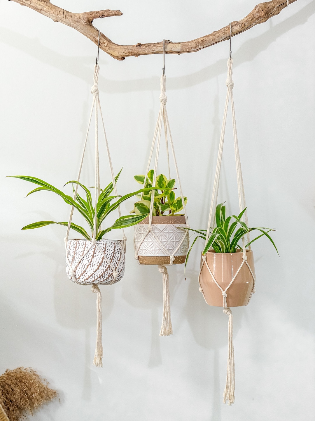 Macrame Minimal Plant Hanger, Minimalistic Plant Hanger, Plant Related ...