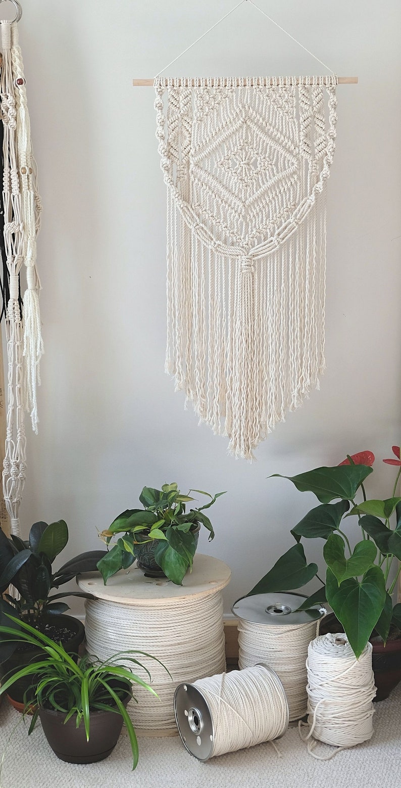 Large MACRAME WALL HANGING white wall hanging rope tapestry | Etsy