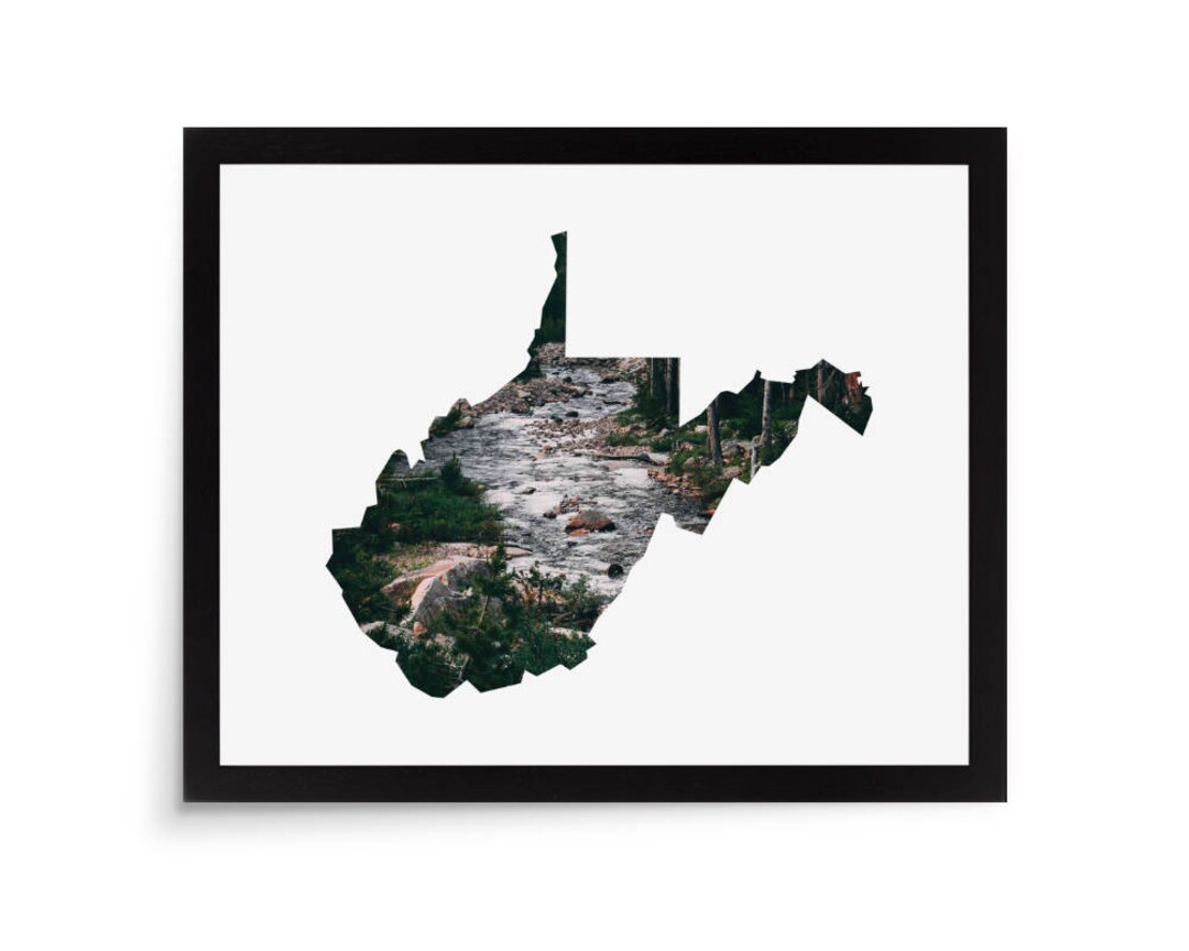 West Virginia State Photo Mat - 8x10 White Cardstock Picture Frame Mat ...