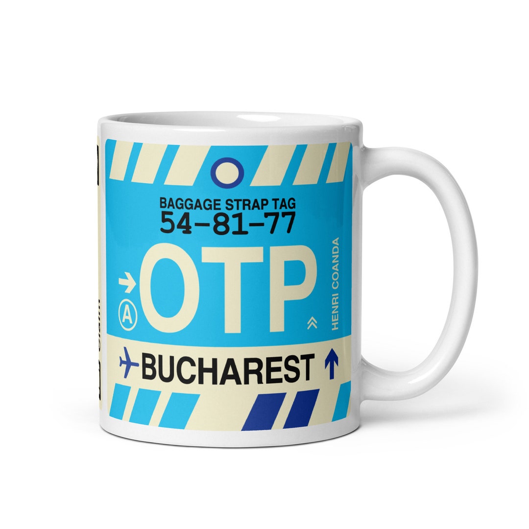 BUCHAREST Romania Coffee Mug • OTP Airport Code • Travel Souvenir ...