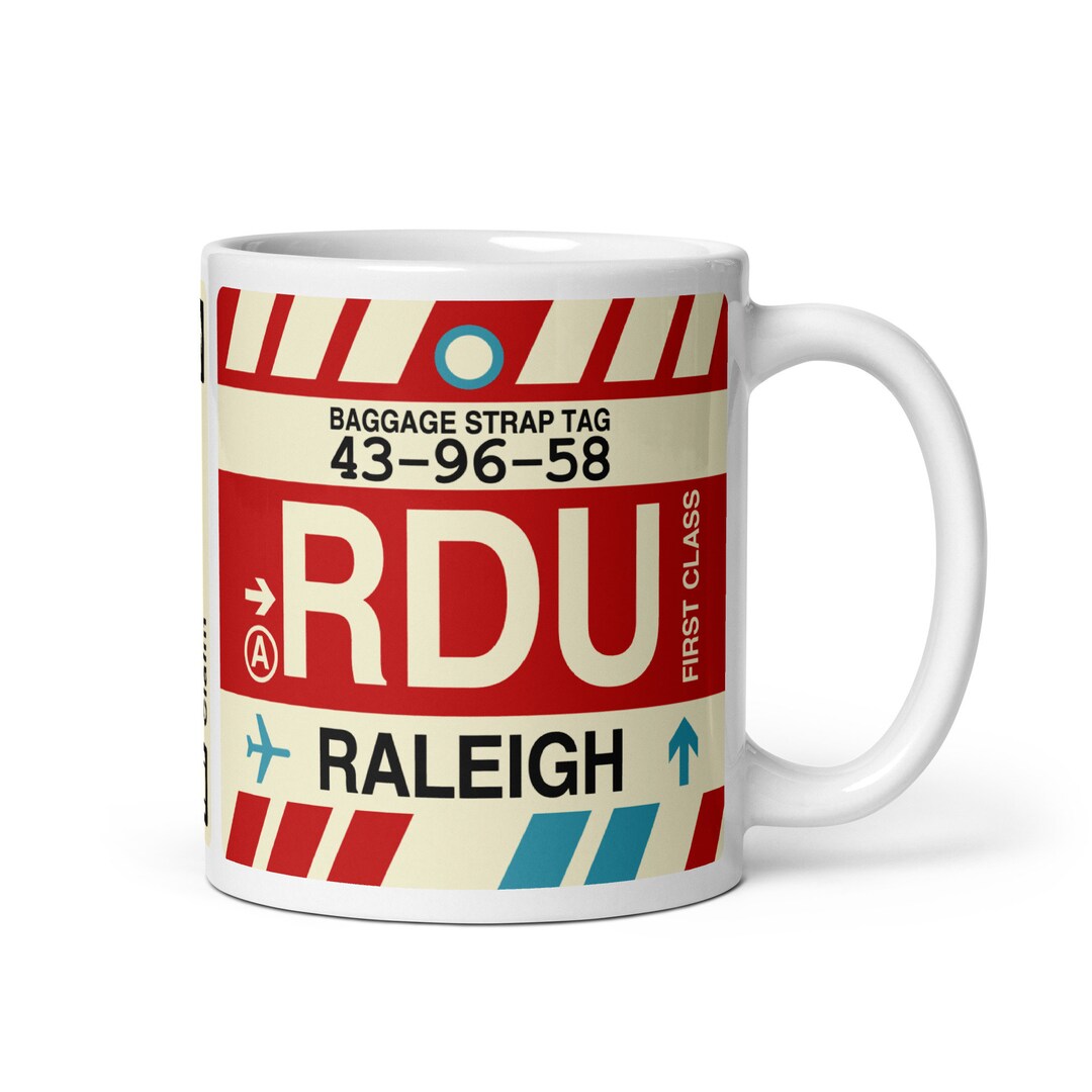RALEIGH North Carolina Coffee Mug • RDU Airport Code • Travel Souvenir ...