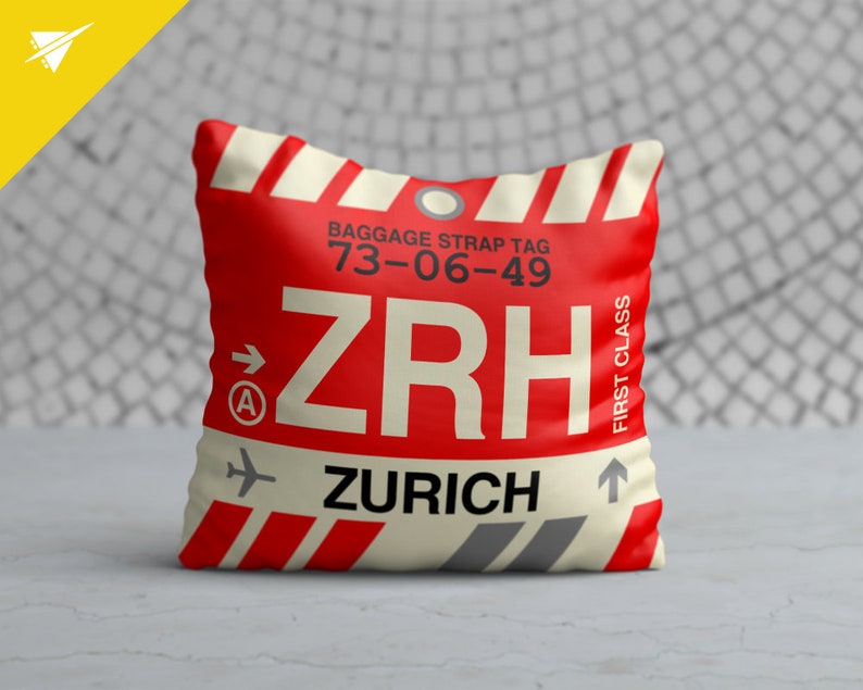 ZURICH Throw Pillow ZRH Airport Code Switzerland Travel Etsy ZURICH Throw Pillow ZRH Airport Code Switzerland Travel Etsy