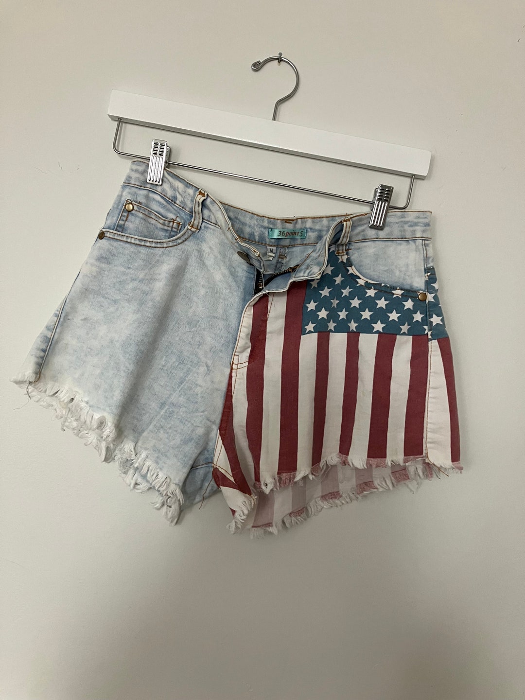 Vintage 1970s Style Frayed Flag Cut Offs 36 Points Retro - Etsy
