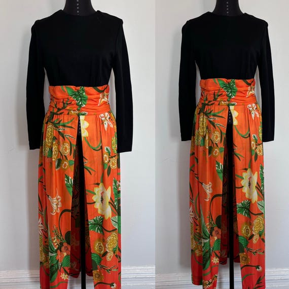 1960s Hostess Gown, Open Front Pants Combo 60s Hostes… - Gem