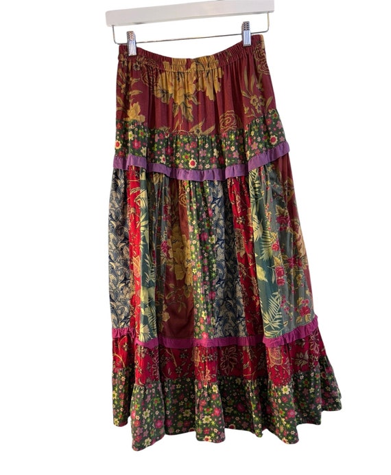 patchwork long skirt - Gem