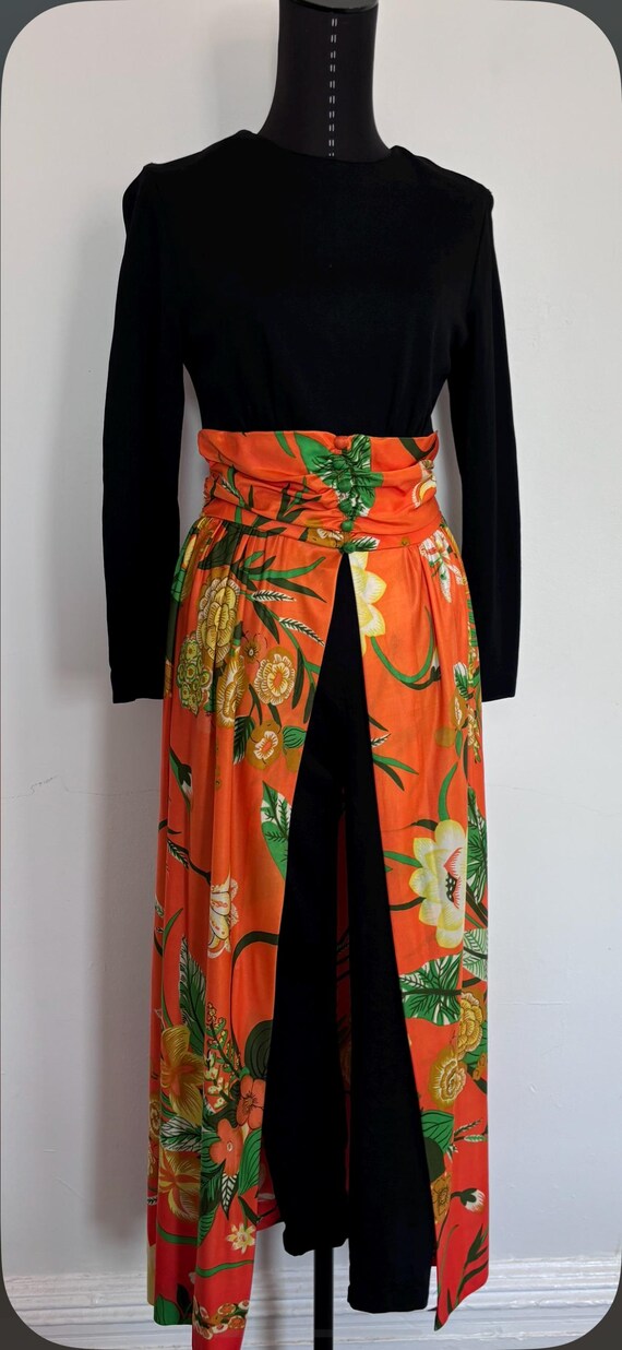 1960s Hostess Gown, Open Front Pants Combo 60s Hostes… - Gem
