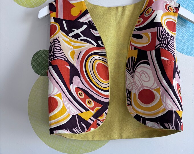 Vintage 70s Yellow Bolero Vest: Psychedelic Paisley Lining, XS - Etsy